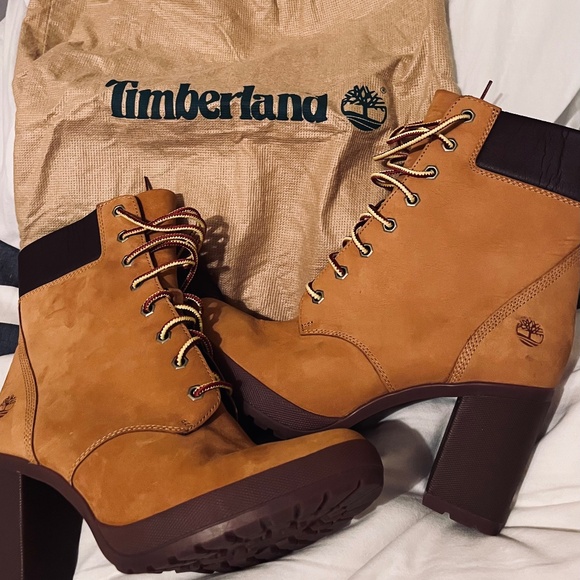 Timberland | Shoes | Timberlands Like New High Heel Ankle Boots | Poshmark